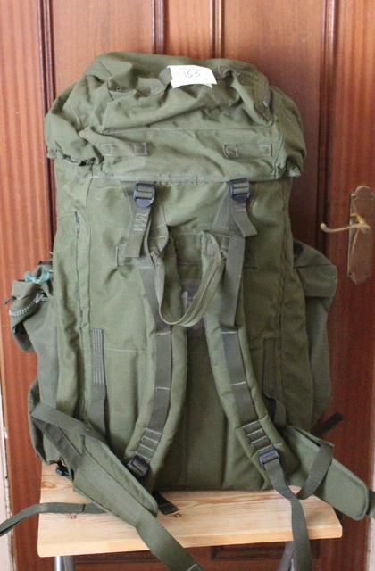 BRITISH ARMY OLIVE Drab Long back Bergen / Rucksack with side pockets ...