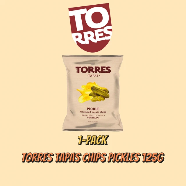 TORRES TAPAS POTATO Chips Pickles Flavour 125g Spanish Gourmet Crisps ...