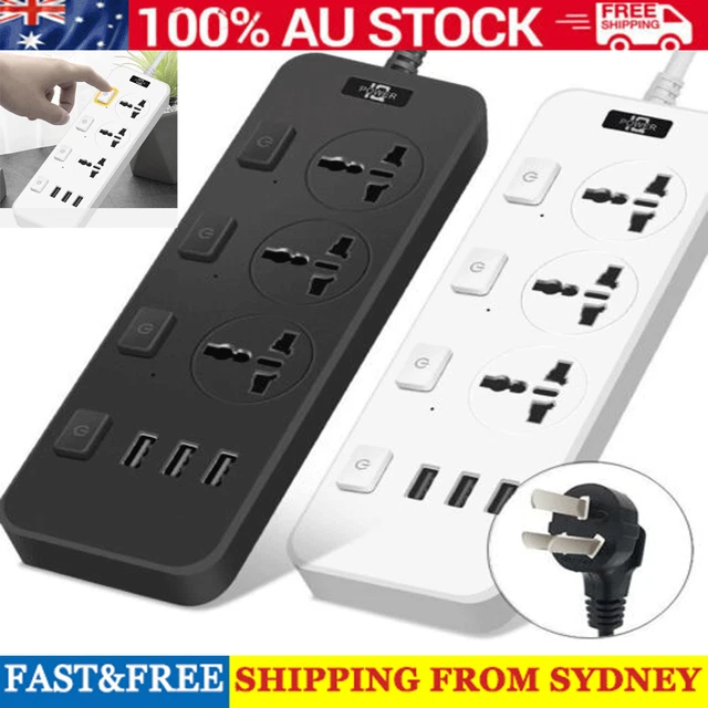 AU PLUG UNIVERSAL Socket Multi-outlet Power Strip with USB Ports ...
