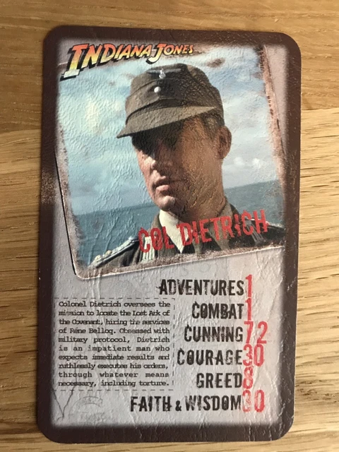 INDIANA JONES COLONEL Dietrich Exclusive Super Top Trump Card STT £1.99 ...