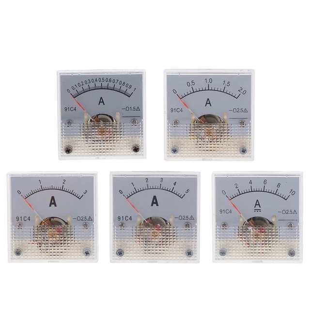 5 TYPES DC Analog Amp Meter Ammeter Current Panel Ampere Meter ...