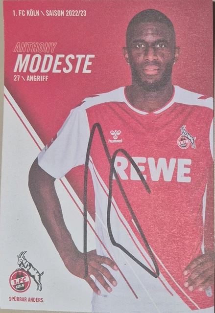 ANTHONY MODESTE 1.FC Köln 22/23 Autogrammkarte Abgang Dortmund ...