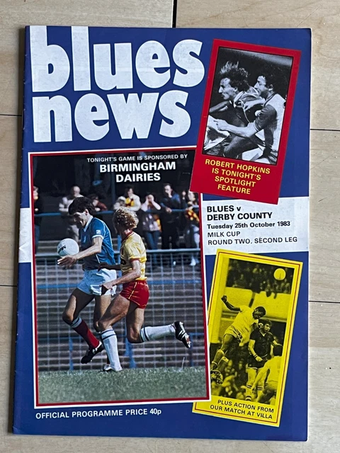 BIRMINGHAM CITY VS Derby County Football Programme 1983 £1.75 - PicClick UK