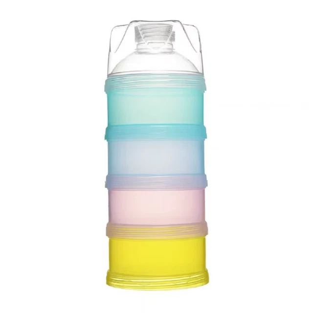 4 GRID PORTABLE Multi-Color Milk Powder Box Container for Toddlers Baby ...