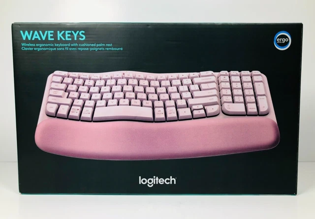 LOGITECH WAVE KEYS Wireless Ergonomic Keyboard with Cushioned Palm Rest ...