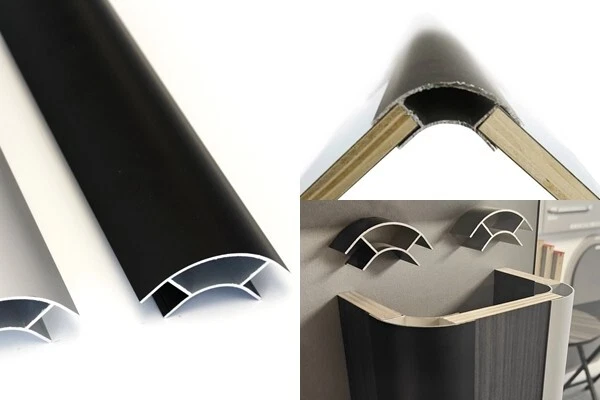 CAMPERVAN FURNITURE CORNER Profile, Black Aluminium 1250mm Curved ...
