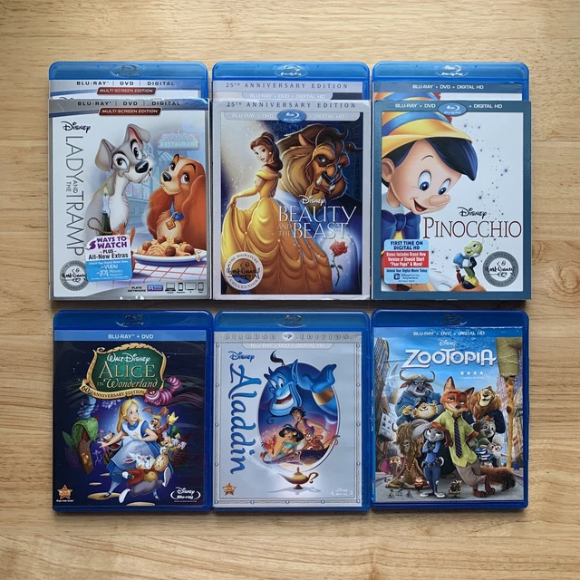 DISNEY ANIMATION BLU-RAY & DVD Lot Bundle 6 Movies - 12 Disc - No ...