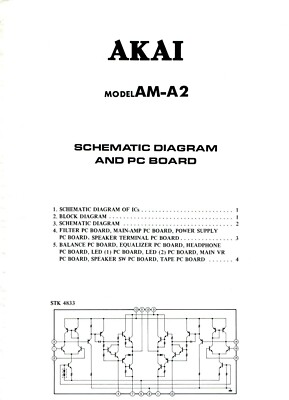 VINTAGE AKAI MODEL AM-A301 PC Board Schematic Diagram £15.51 - PicClick UK
