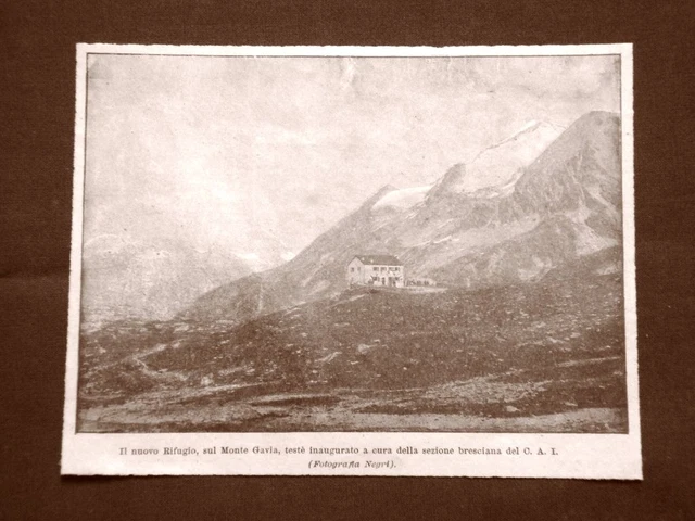 SUL MONTE GAVIA nel 1899 Nuovo rifugio inaugurato dal Club Alpino ...