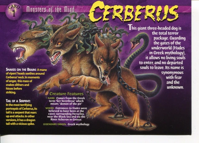WEIRD N’ WILD Creatures Monsters of the Mind Card 1 # Cerberus # LC7 £2 ...