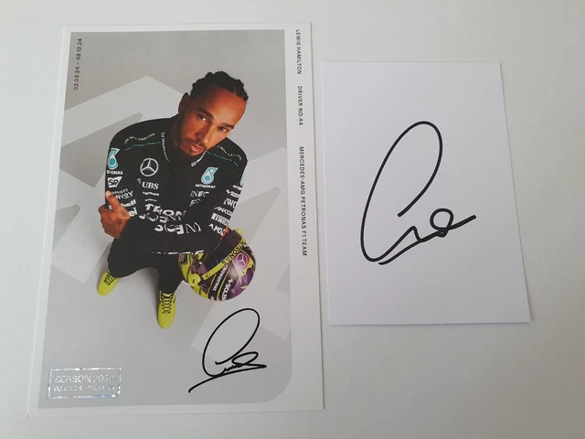 LEWIS HAMILTON MERCEDES Racing F1 Driver Photo Print & Hand Signed ...