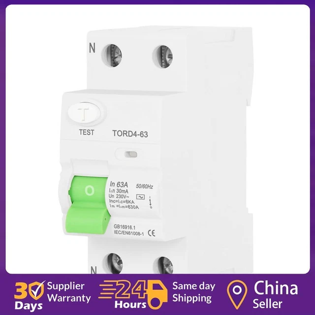 230V DISCONNECT SWITCH Leakage Protection 2 Pole Ergonomic Handle (2P ...