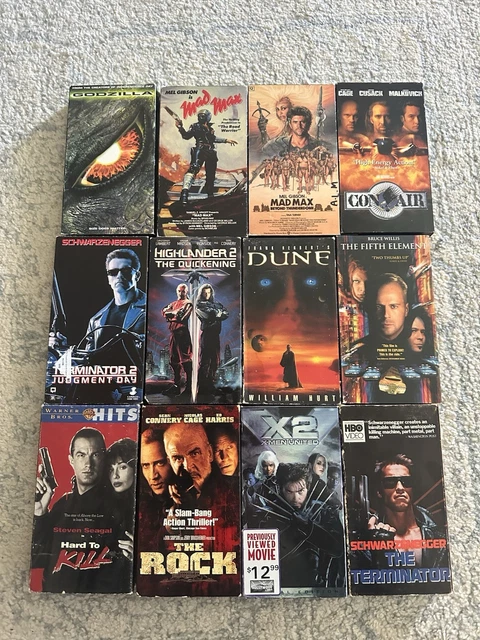 12 VHS LOT Classic 80s 90s VHS action Terminator Mad Max Dune Vestron ...