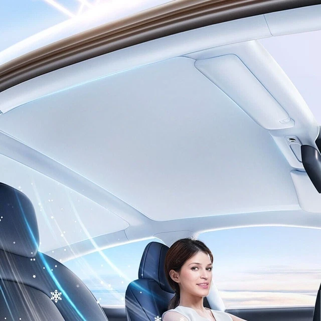 GLASS ROOF SUNSHADE Foldable Top Window UV Protection Fit For Tesla ...