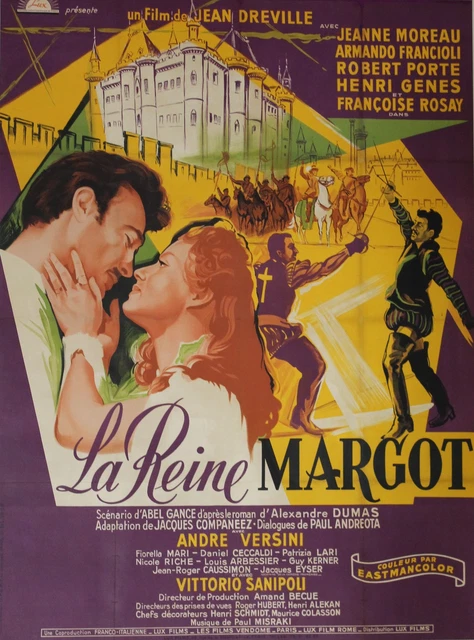 &LA REINE MARGOT& Affiche originale entoilée (Jean DREVILLE / Jeanne MOREAU) EUR 530,00 ...