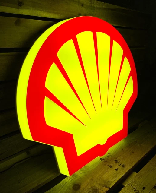 SHELL 3D LED Sign Garage Lightbox Petrol Advertising Gasoline Gas Oil ...