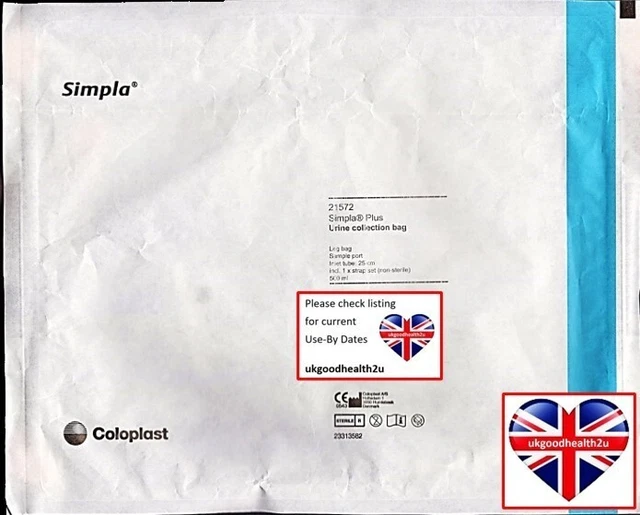 COLOPLAST SIMPLA 500ML Urine Collection Leg Bag 21551 + straps ...
