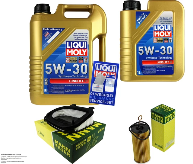 MANN INSPECTION SET Liqui Moly 6L 5W-30 pour BMW X3 de Xdrive20d Xdrive30d EUR 150,68 - PicClick FR