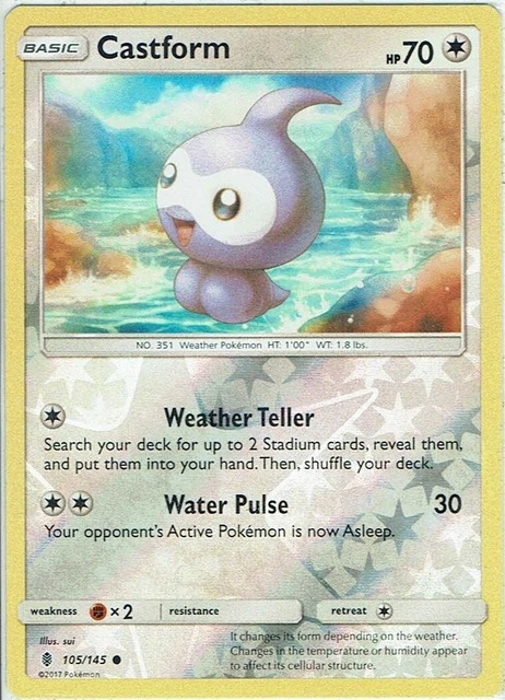 POKEMON CARTE HEURE Le Tuteur Numéro 105/145 Castform Anglais Reverse ...