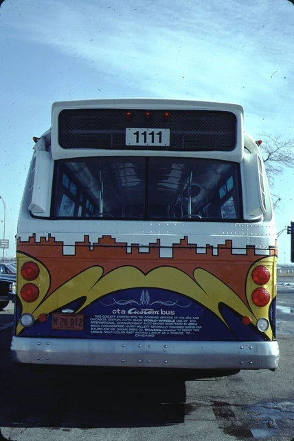 CTA CHICAGO TRANSIT Authority GM New Look bus Kodachrome original Kodak ...