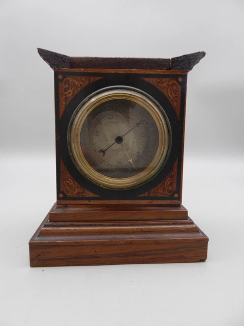 #B ANTIQUE VICTORIAN Inlaid Rosewood Aneroid Barometer £16.89 - PicClick UK