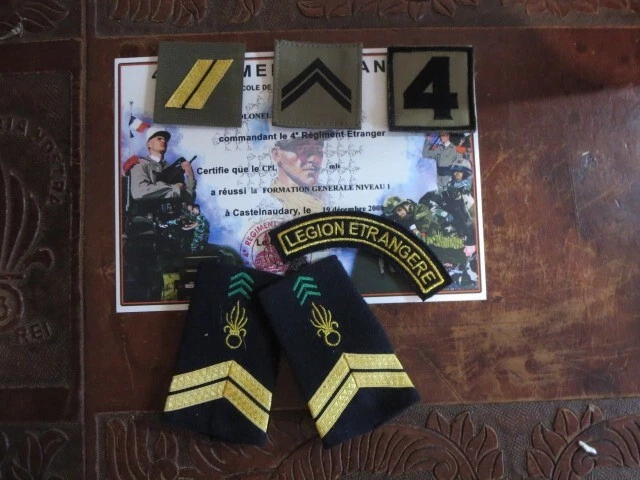 FRENCH FOREIGN LEGION 2º REP-sliders sergeant /patch rank/section £42. ...