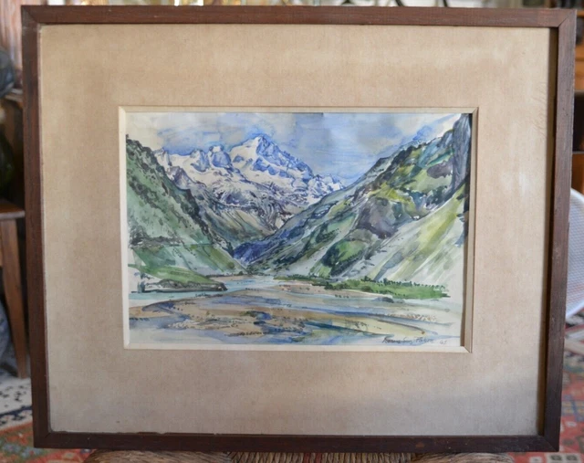 TABLEAU AQUARELLE DE Louis-Eugène Fabre XXème paysage-montagne EUR 20,00 - PicClick FR