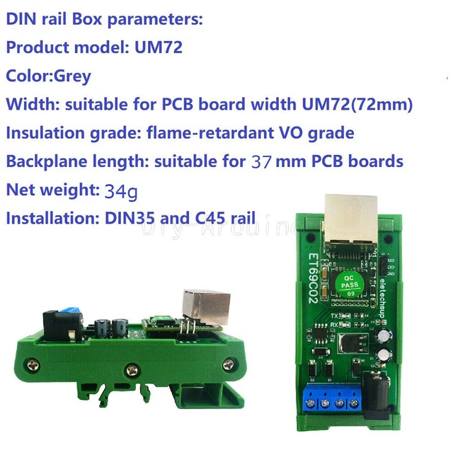 Rs485 To Ethernet Tcpip Converter Mqtt Modbus Rtu Module With Or Without Rails £1094 Picclick Uk