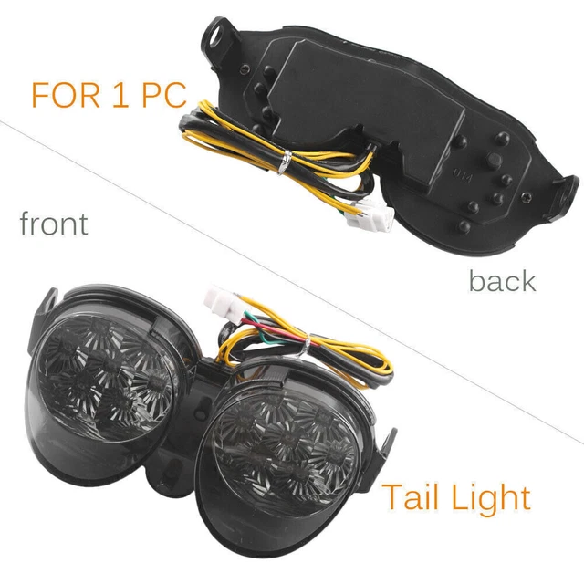 TAIL LIGHT TURN Signals Integrated LED Smoke For YAMAHA YZF R6 2001 ...