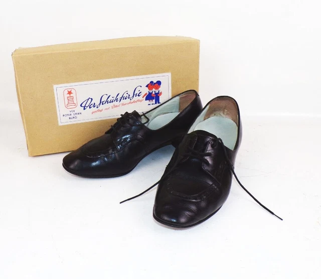 DDR SCHUHE ROTER Stern Burg Damenschuh Leder mit Karton Reklame EUR 44 ...