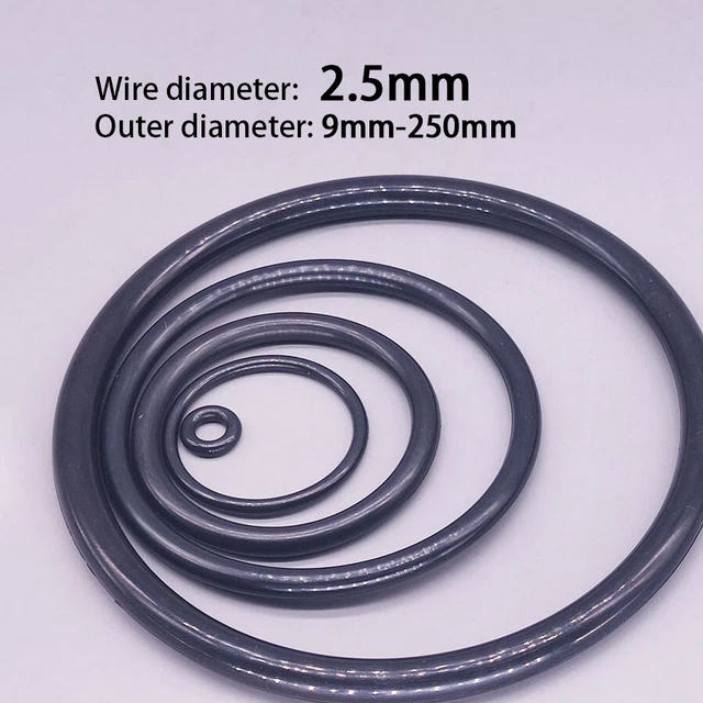 NITRILE RUBBER O Ring Seals Oil Resistant, 2.5mm Wire Dia, 9mm-250mm ...