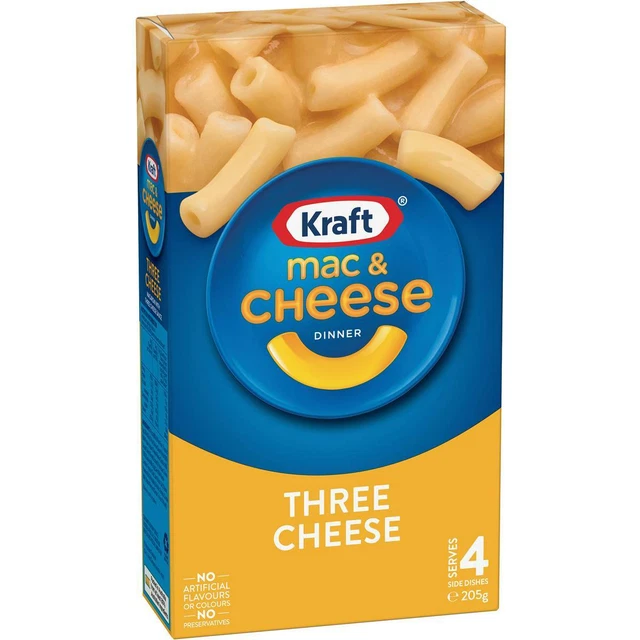 KRAFT MAC AND Cheese Macaroni Pasta Three Cheese Box 4 Pack 205g $14.00 - PicClick AU