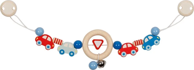 GOKI 65197 PRAM Chain Cars Colourful Cars Made of Maple and Beech Wood ...