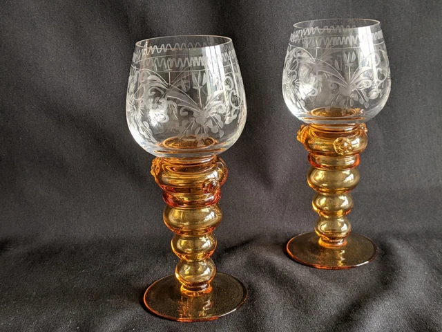FRITZ HECKERT HOCK Wine Roemer Rummer Glass Czech Bohemian Moser 1880 £ ...