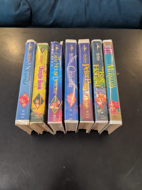 WALT DISNEY CLAMSHELL VHS Black Diamond Lot (7) Little Mermaid, Jungle ...