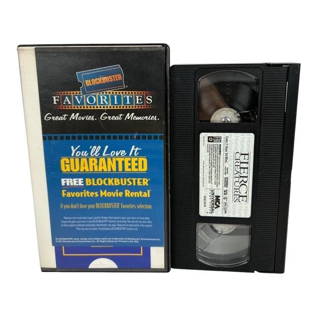 VINTAGE BLOCKBUSTER VHS Clamshell Case With “Fierce Creatures” VHS Tape ...