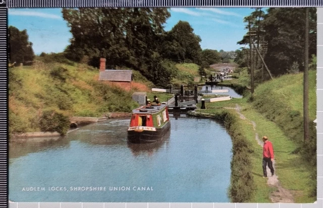 ANCIENNE CARTE POSTALE 1971 Shropshire Union Canal Audlem Locks EUR 15 ...