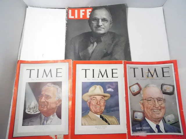 4 TIME & Life Magazines- President H. S. Truman Covers & Death of FDR ...