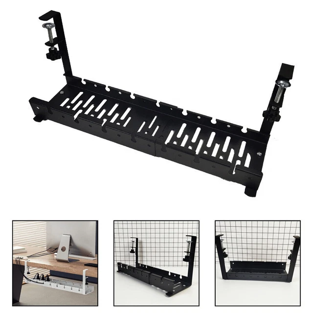 UNDER TABLE CABLE Management Tray Desk Socket Holder Storage Rack Wire ...