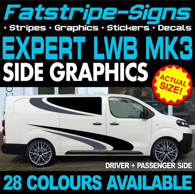 TO FIT PEUGEOT EXPERT MK3 LWB L2 GRAPHICS STICKERS DECALS STRIPES ...