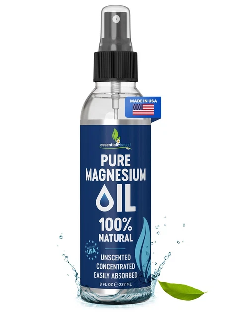 PURE MAGNESIUM OIL Spray 8oz - Topical Magnesium Spray for Sleep Extra ...