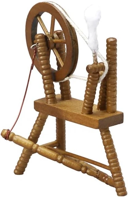 VICASKY 1PC MINIATURE Spinning Wheel Model Vintage Playhouse Furniture ...