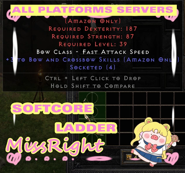 4 SOCKET MATRIARCHAL Bow/3 Skill🌺Diablo 2 D2R Softcore LADDER🌺PC-SWIT ...