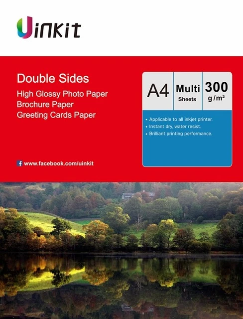 A4 THICK DOUBLE Sides High Glossy Photo Paper Inkjet Paper Print 300Gsm ...