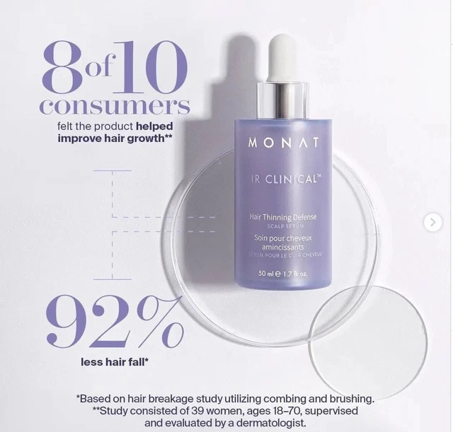 NEW MONAT IR Clinical Hair Thinning Defense Scalp Serum 50ml, 100% ...