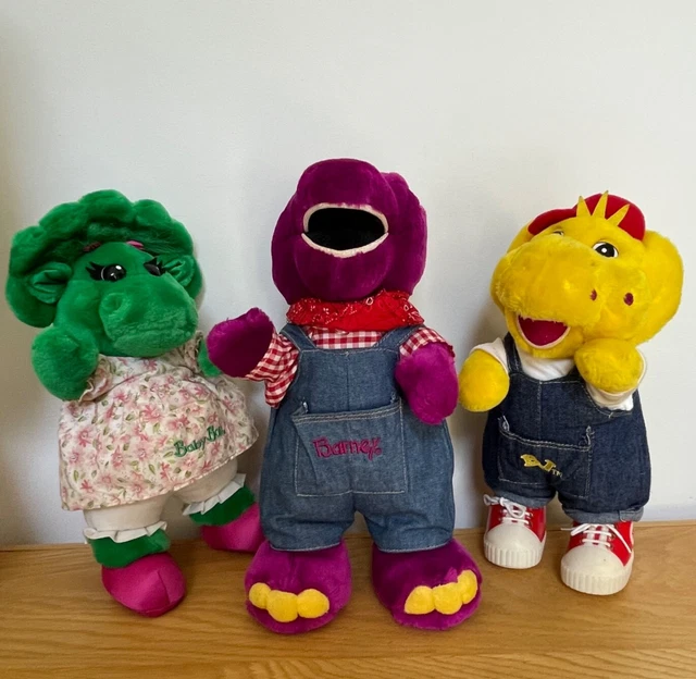 VINTAGE GOLDEN BEAR Barney the Dinosaur & Friends BJ & Baby Bop Soft ...