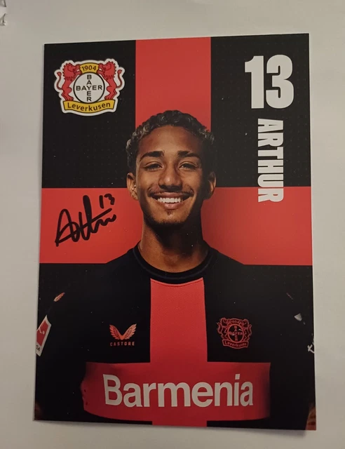 AUTOGRAMMKARTE ORIGINAL SIGNIERT Arthur Bayer 04 Leverkusen 2023/2024 ...