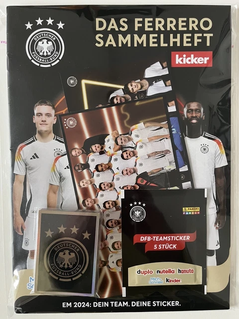 COMPLETE SET: ALL 62 Ferrero EM EURO 2024 Sticker Booklet DFB Panini ...