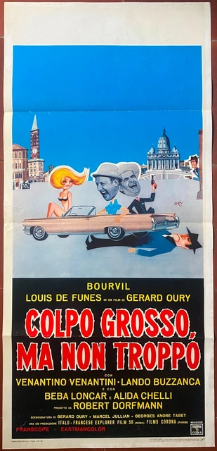 MANIFESTO ITALIANO LE CORNIAUD Gérard Oury LOUIS DE FUNES Bourvil ...