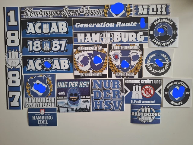 19 ULTRAS AUFKLEBER Hamburg Sammlungsauflösung Fußball Sticker HSV ...